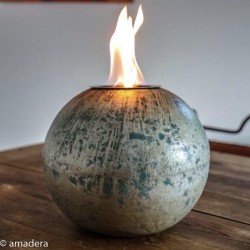 Lampe éthanol "Turquoise" Ø22cm